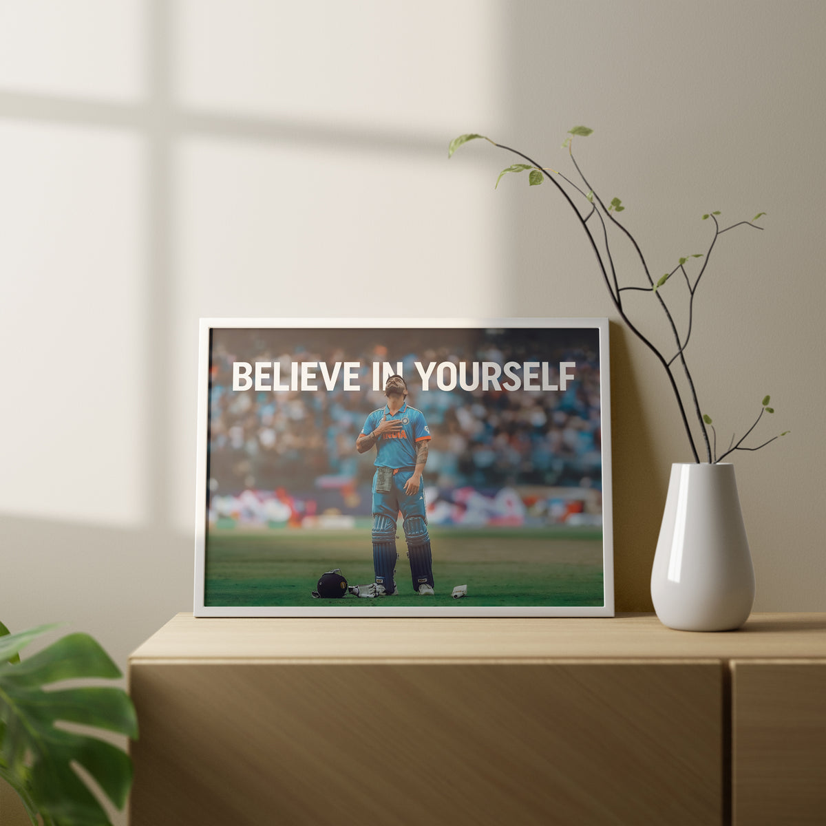 Cricket | Believe in Kohli Framed Poster(Wall Art) – Lamron.co