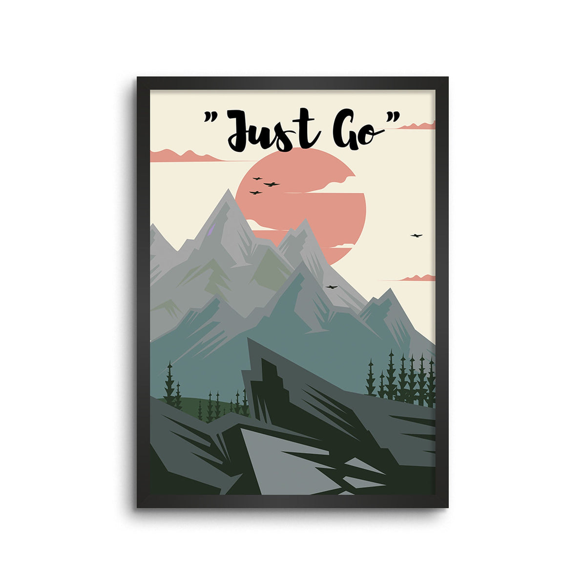 Travel | Just Go Framed Poster(Wall Art) – Lamron.co