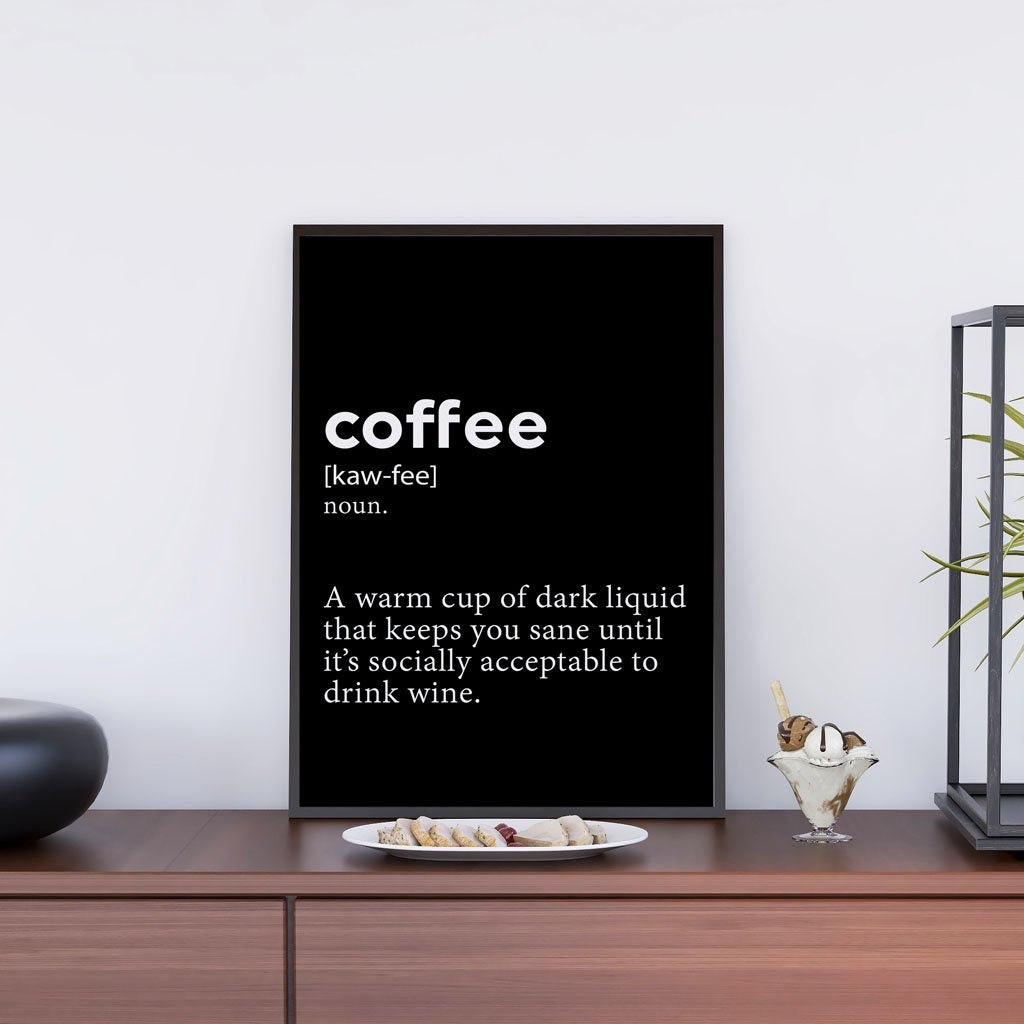 Coffee | Coffee Dictionary Framed Poster(Wall Art) – Lamron.co