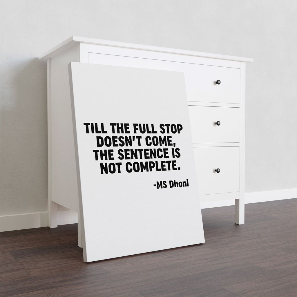 Cricket | MS DHONI Full Stop Quotes Framed Poster(Wall Art) – Lamron.co