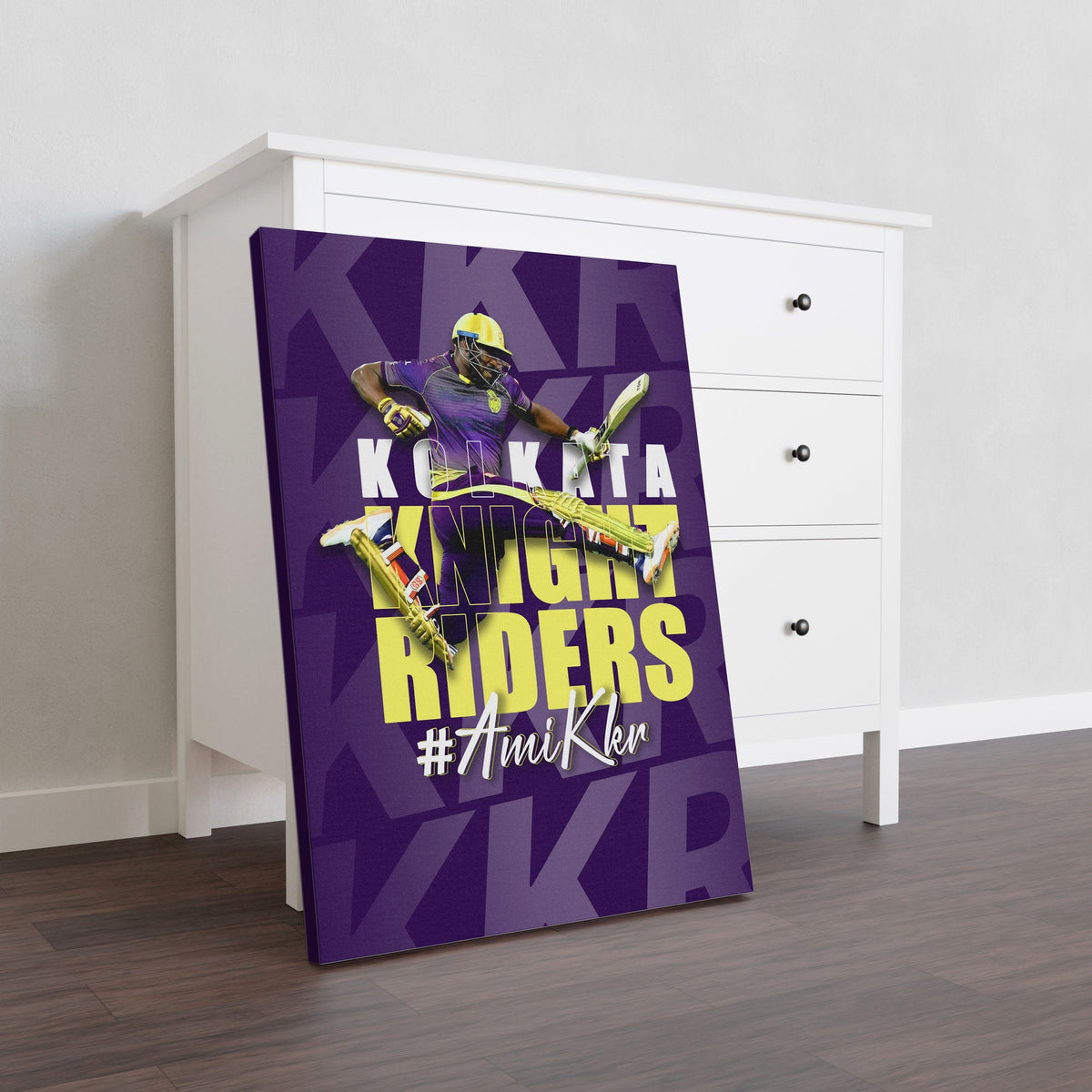 Cricket | KKR Ami KKR Russell Framed Poster(Wall Art) – Lamron.co
