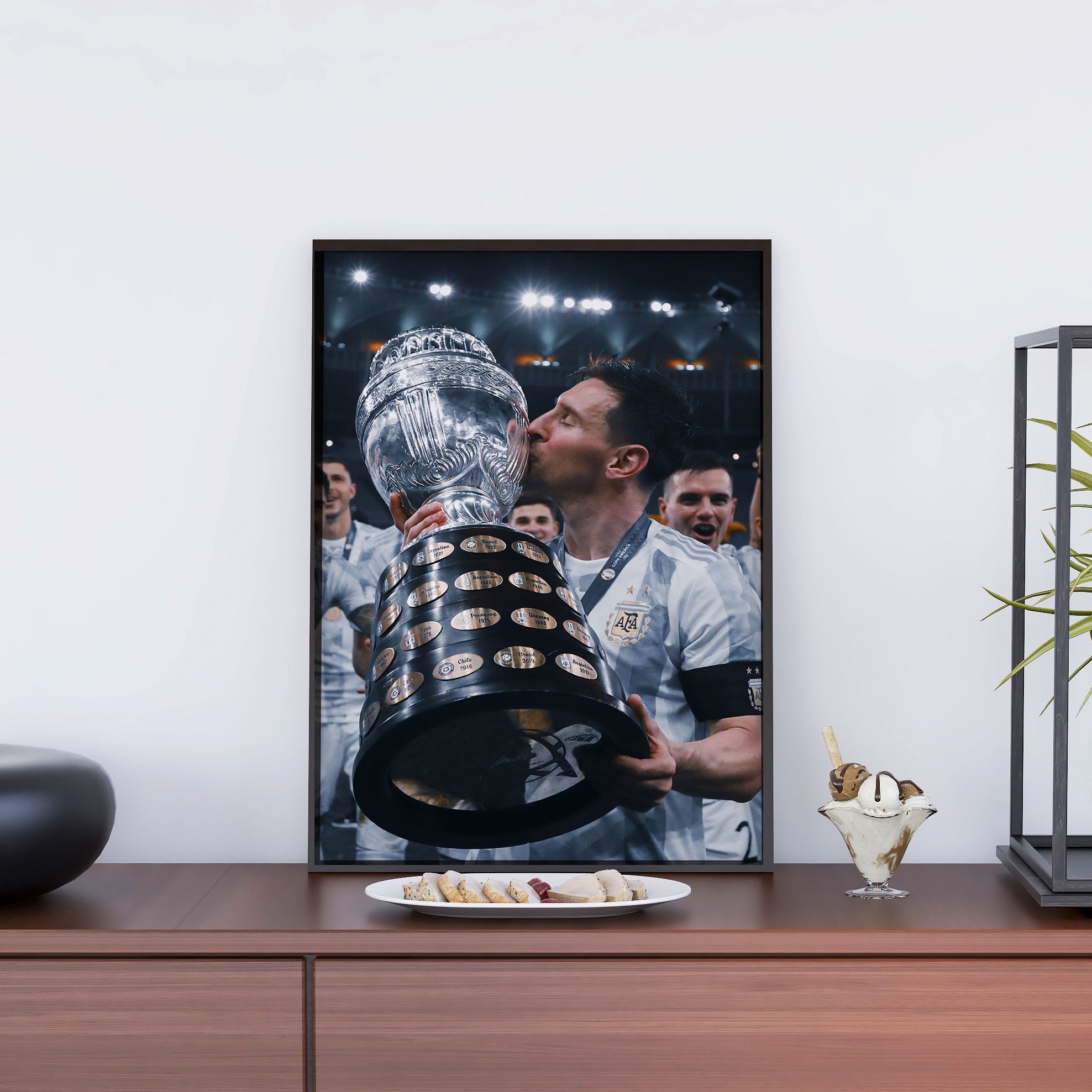 Football | Messi Copa America Victory Framed Poster(Wall Art) – Lamron.co