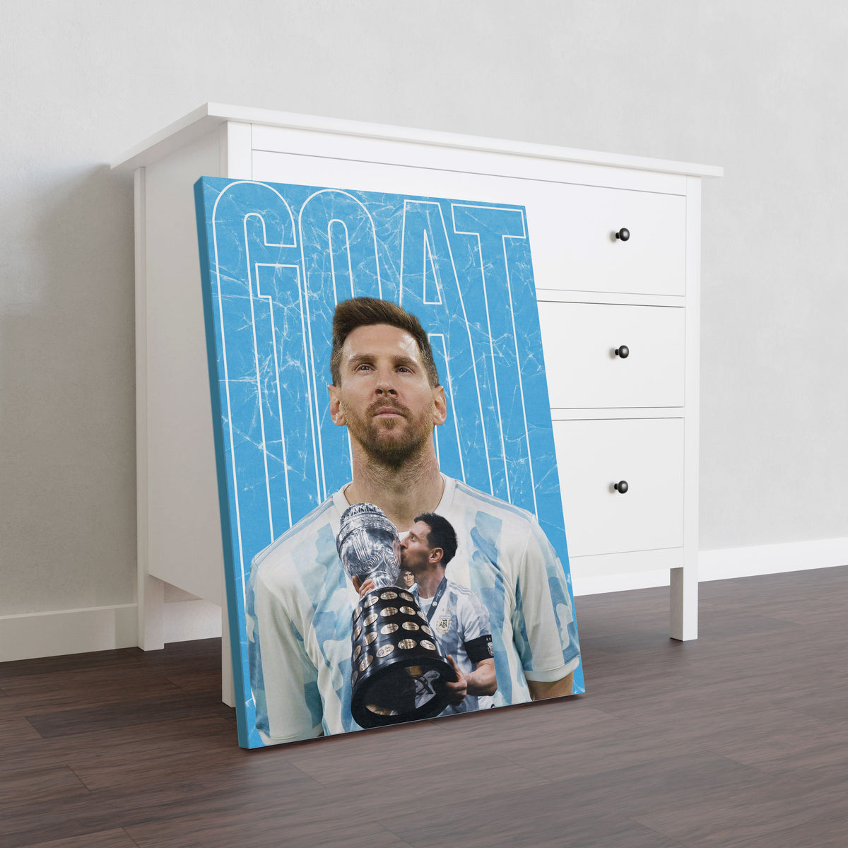 Football | Messi GOAT Framed Poster(Wall Art) – Lamron.co
