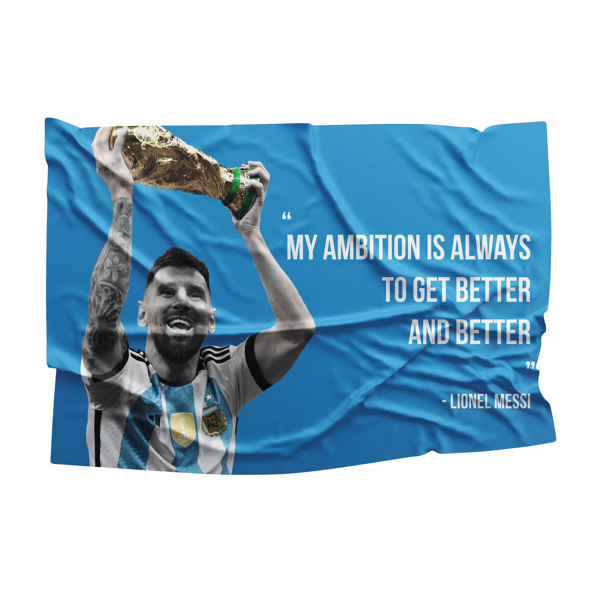 Football Flag | Messi Argentina World Cup Quote Flag – Lamron.co