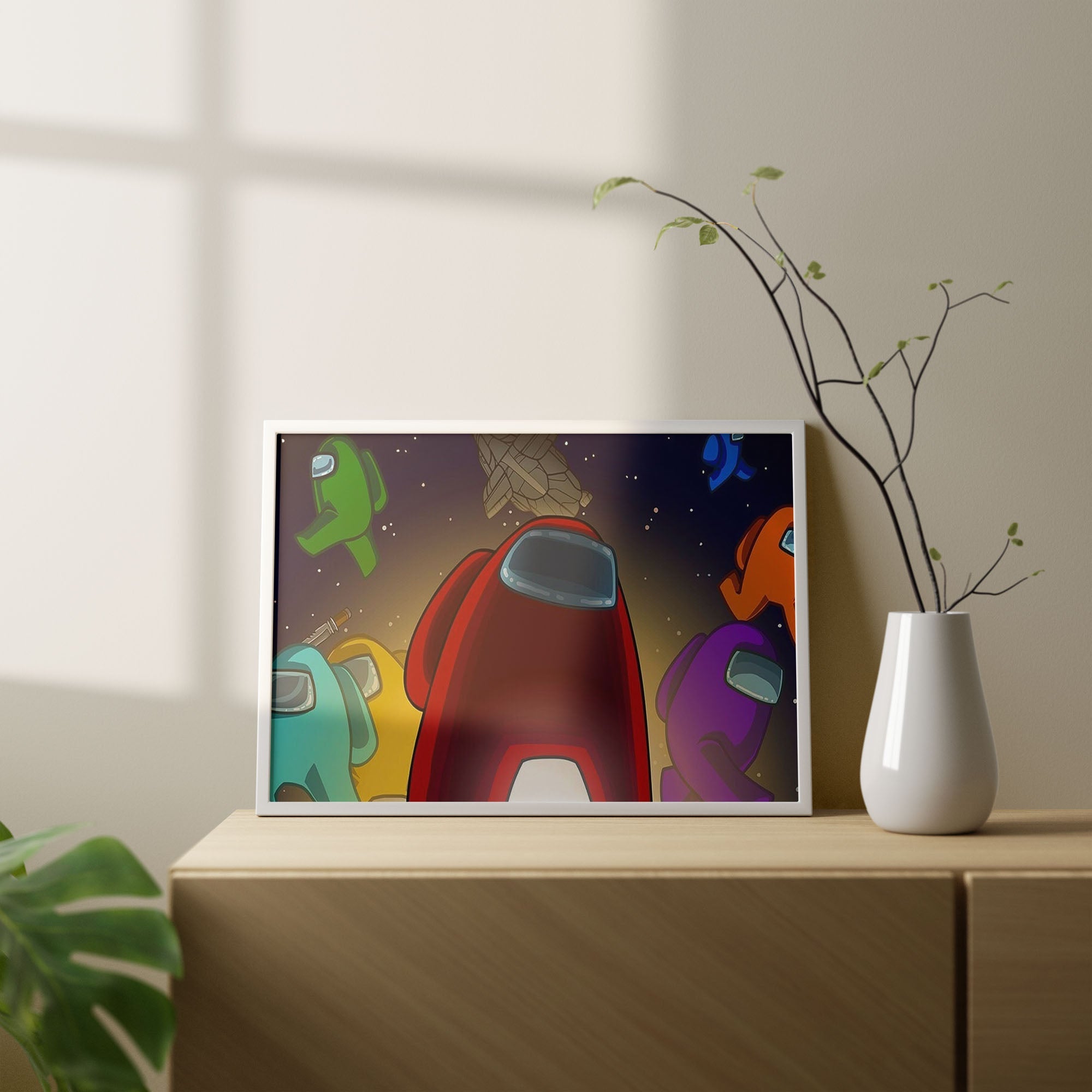 Games | Among Us Wallpaper Framed Poster(Wall Art) – Lamron.co