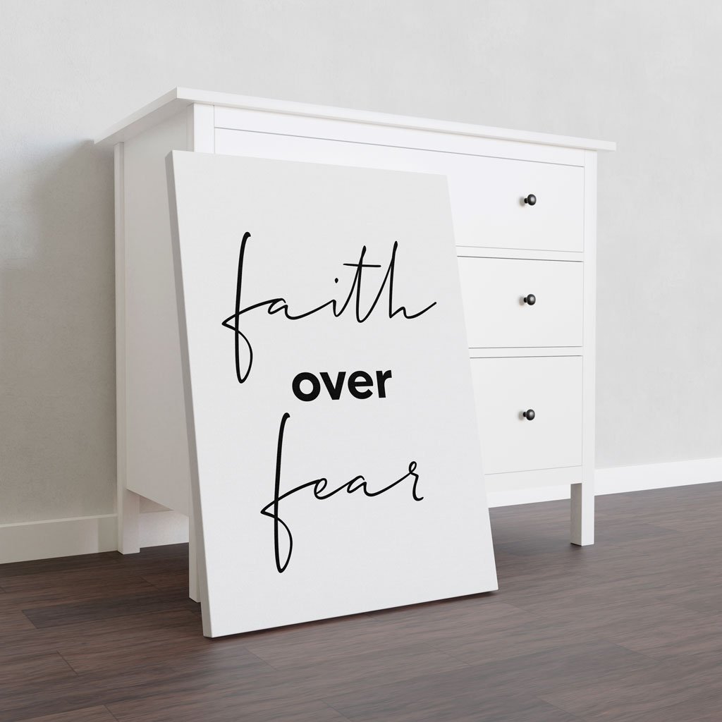 God | Faith Over Fear Framed Poster(Wall Art) – Lamron.co
