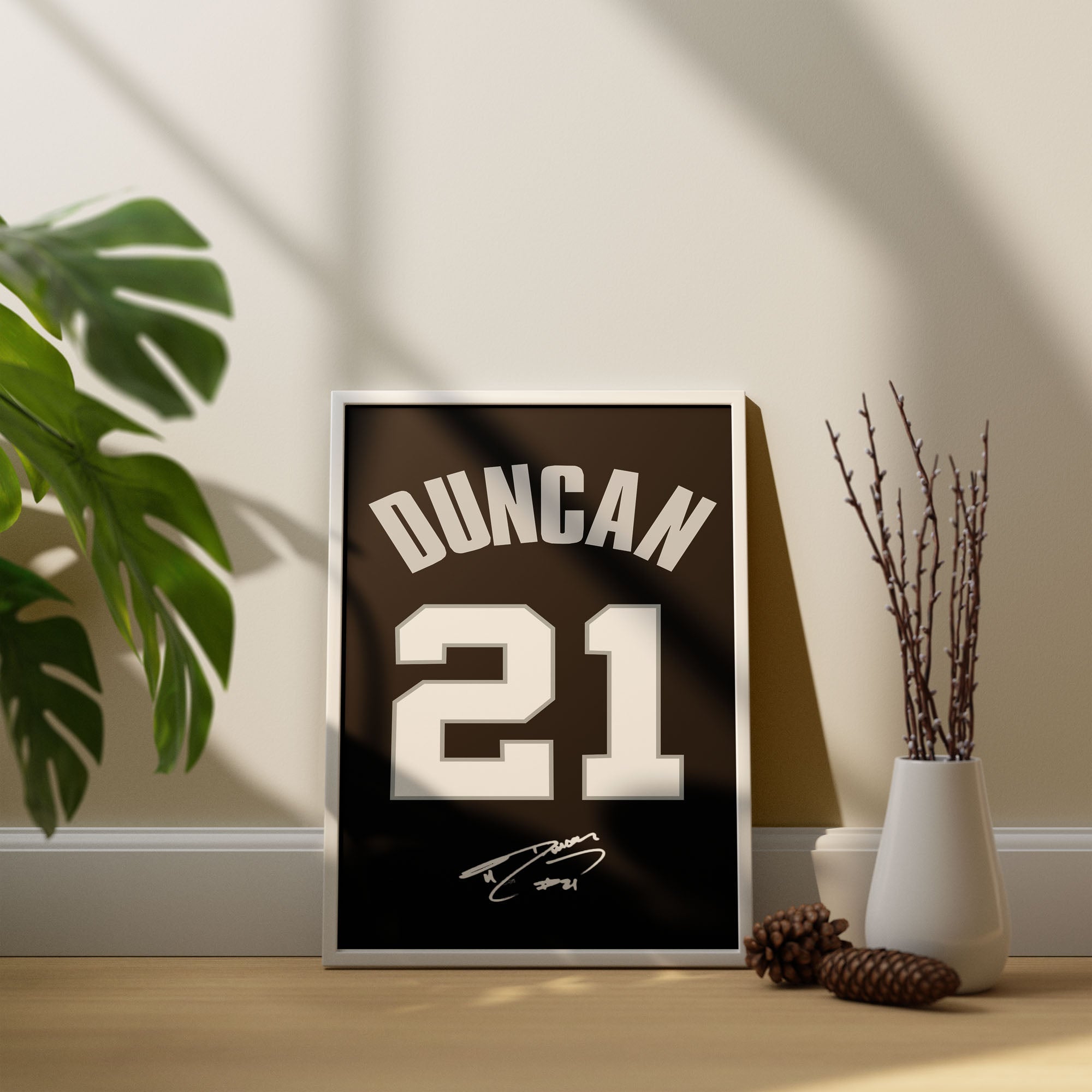 NBA | Tim Duncan Legend Jersey Framed Poster(Wall Art) – Lamron.co
