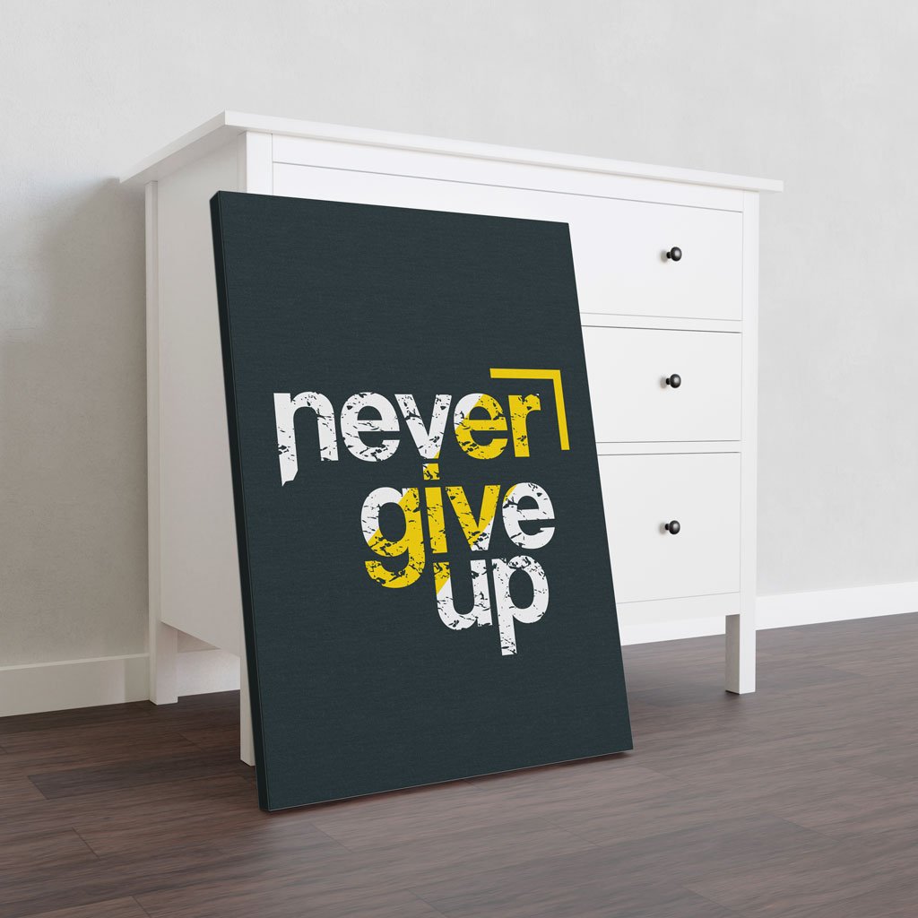 Quotes | Never Give Up Yo!!! Framed Poster(Wall Art) – Lamron.co