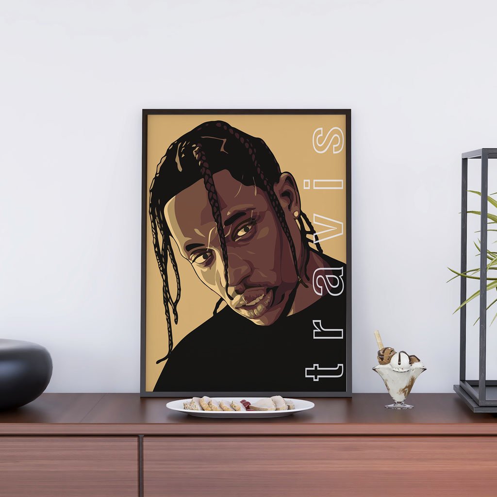 Rapper | Travis Scott Americal Rapper Framed Poster(Wall Art) – Lamron.co