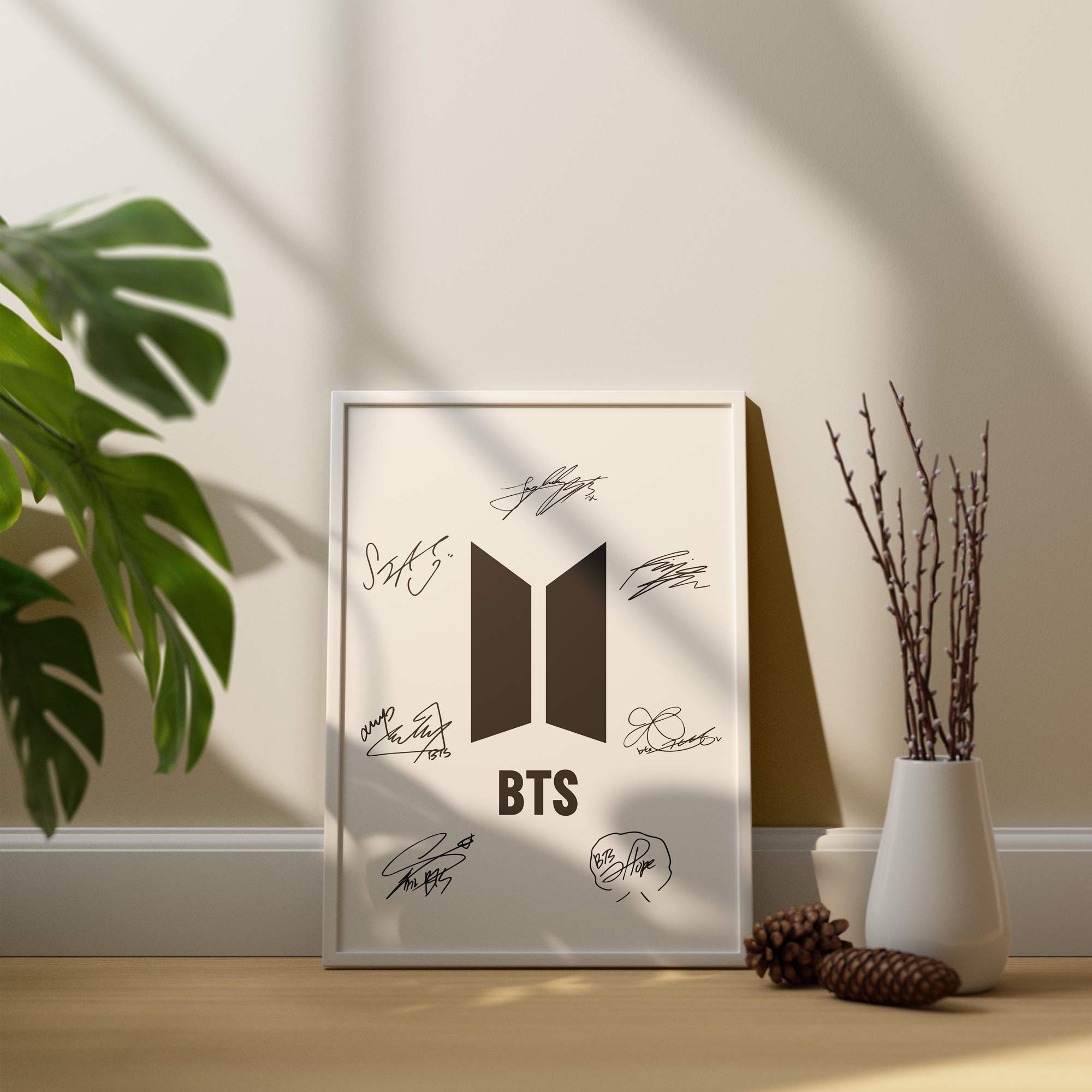 TV-Series | BTS LOGO With Singature Framed Poster(Wall Art) – Lamron.co